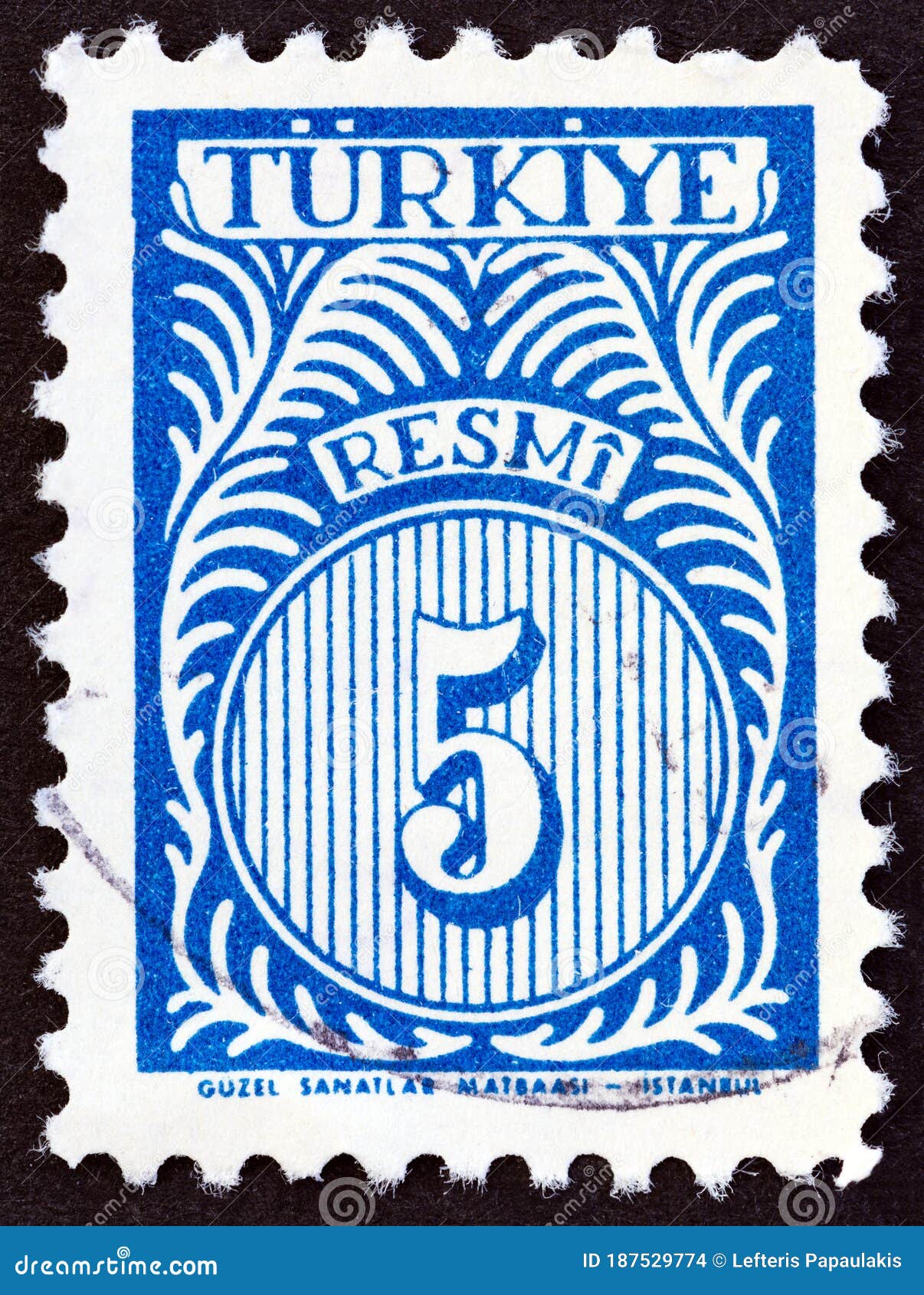 TURKEY - CIRCA 1958: a Stamp Printed in Turkey Shows Numeric Value ...