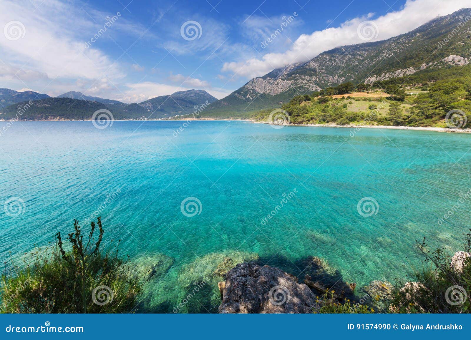 Turkey coast stock photo. Image of quiet, holiday, rock - 91574990