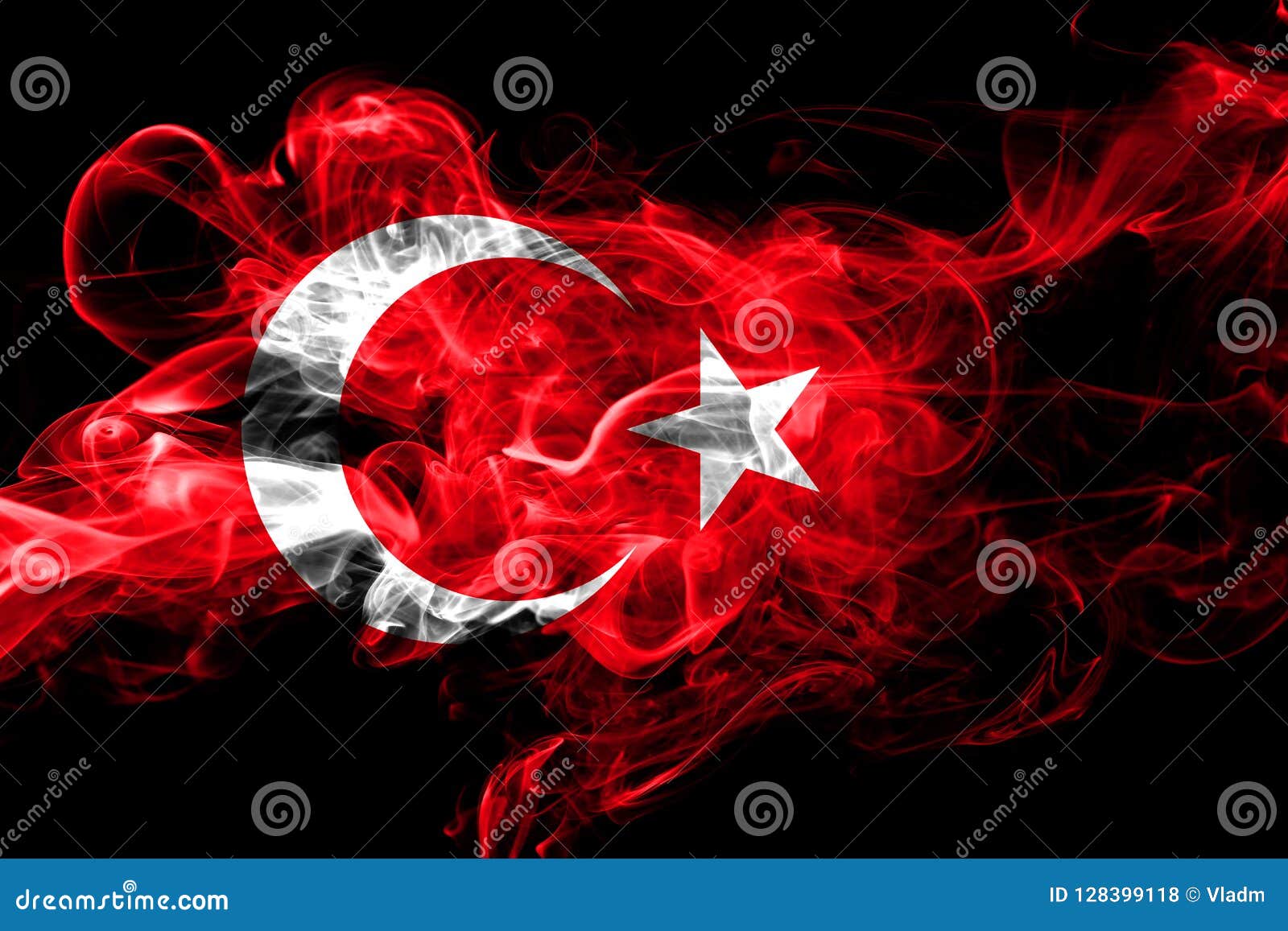 Turkey Colorful Smoking Flag 2018. Stock Illustration - Illustration of ...