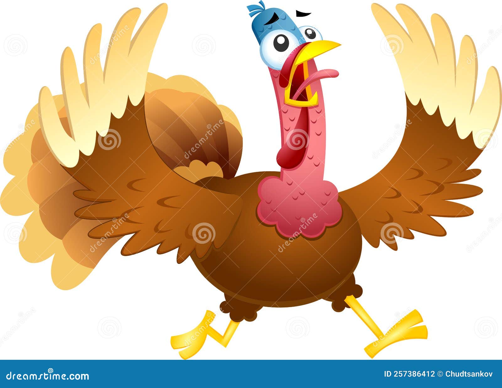 Scared Turkey Cartoon Characters Running Stock Vector - Illustration of ...