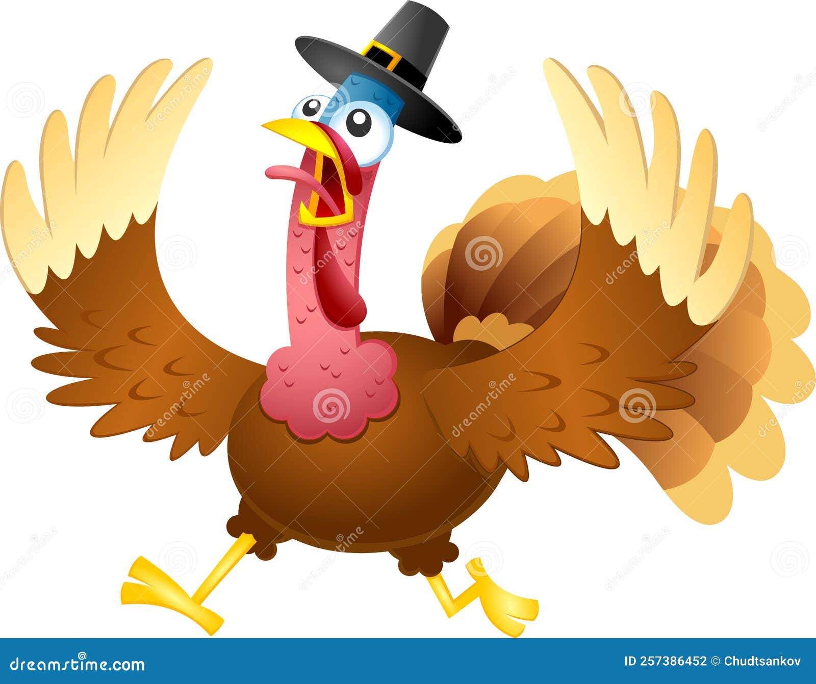 Scared Turkey Cartoon Characters Running Vector Illustration ...