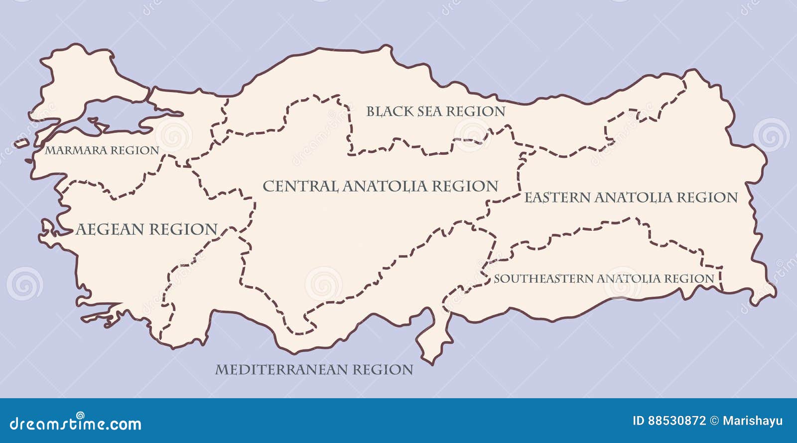 Turkey Contour Map with Regions Stock Vector - Illustration of world ...