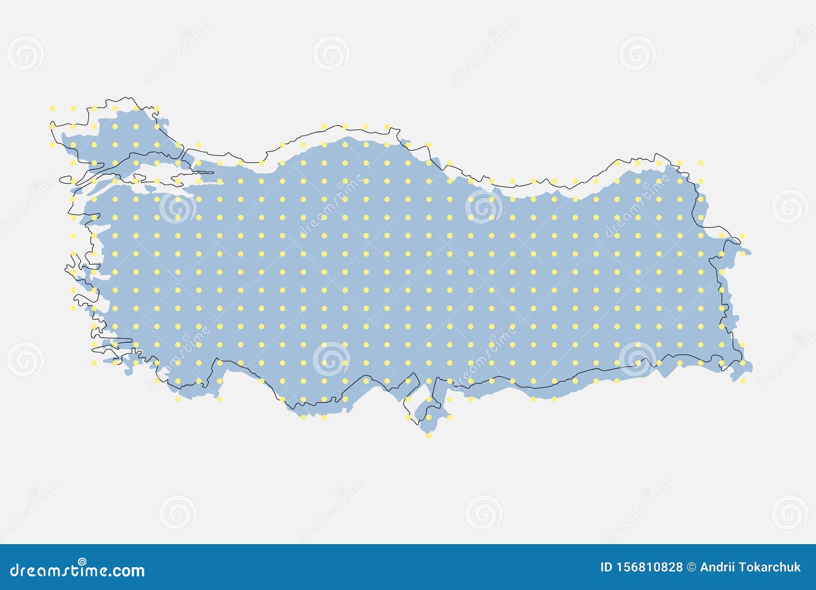 Turkey Country Map with Creative Dots Vector Stock Vector ...