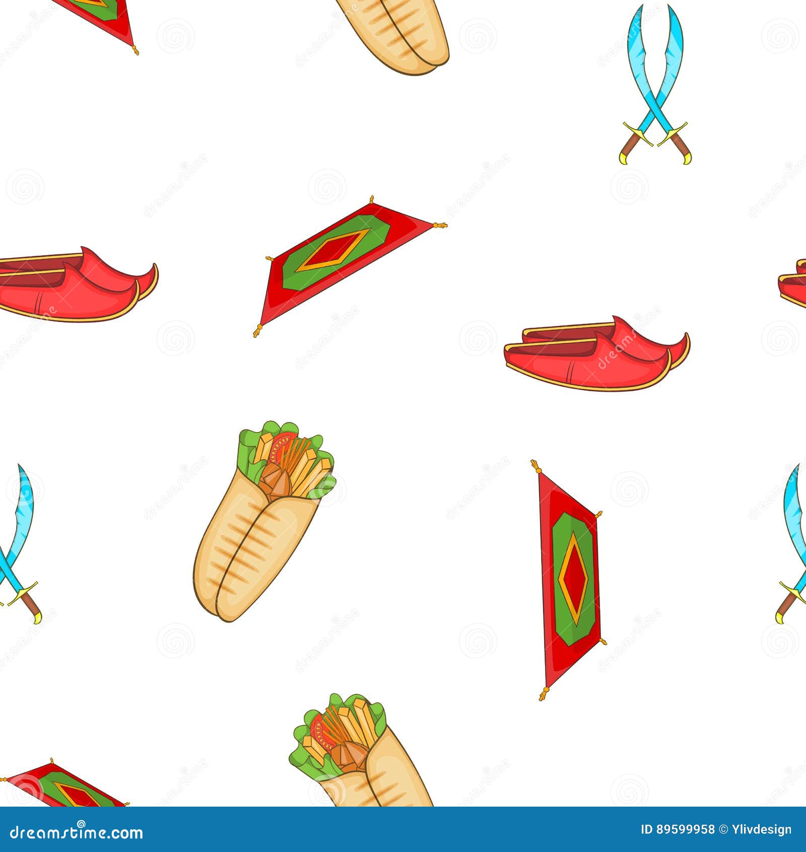 Turkey Country Pattern, Cartoon Style Stock Vector - Illustration of ...