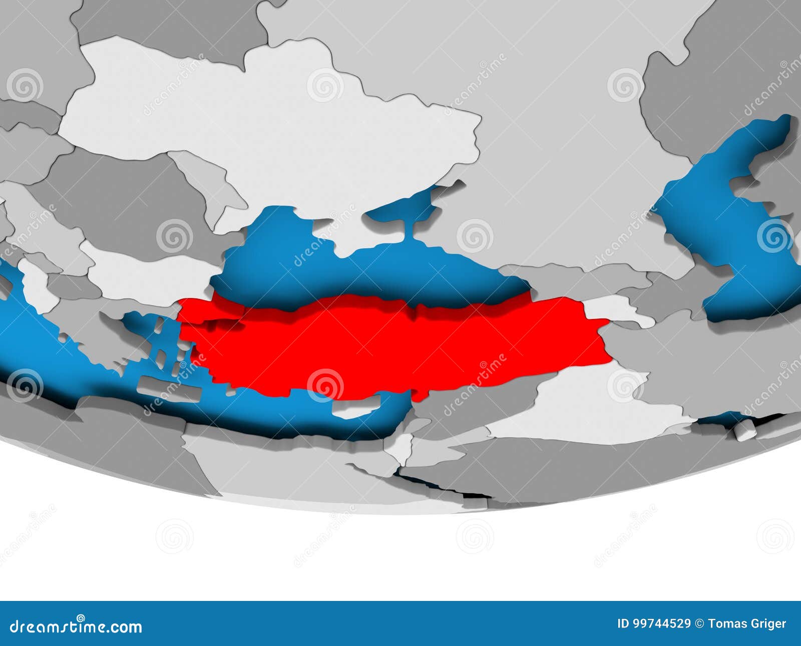 Turkey on globe stock illustration. Illustration of render - 99744529
