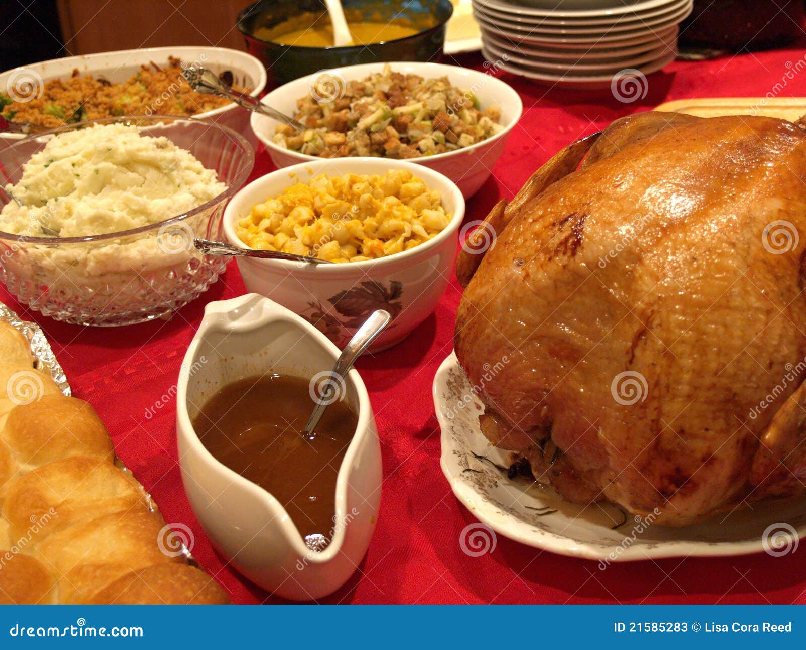 Turkey Dinner stock image. Image of golden, roasted, bread - 21585283