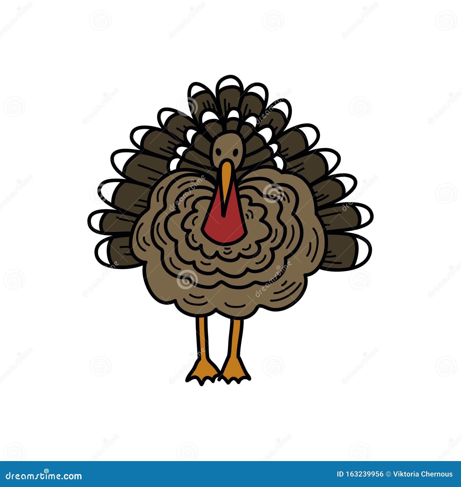Turkey Doodle Icon, Vector Illustration Stock Illustration ...