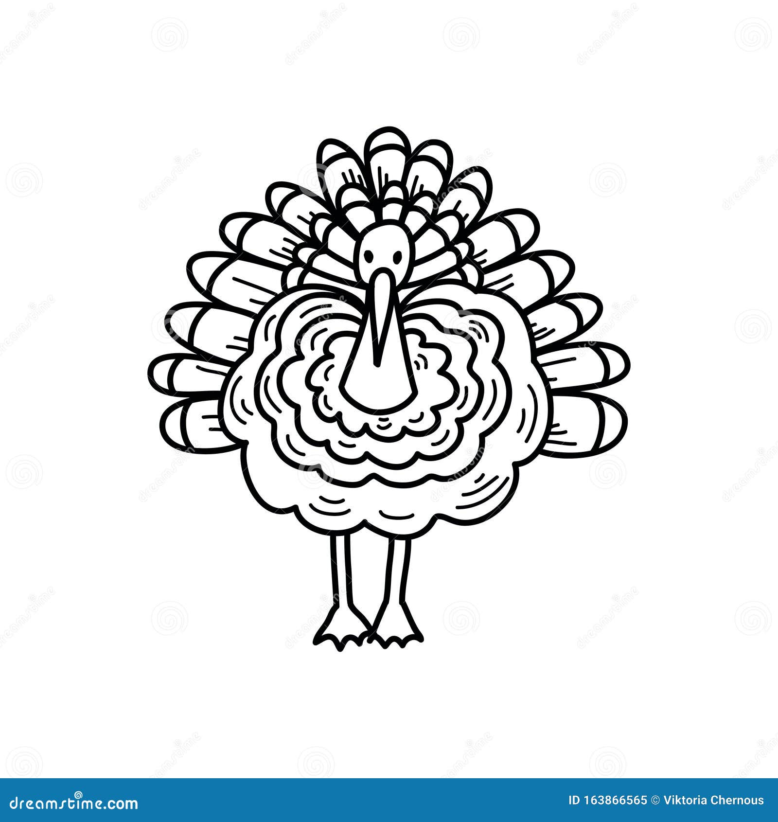 Turkey Doodle Icon, Vector Illustration Stock Illustration ...