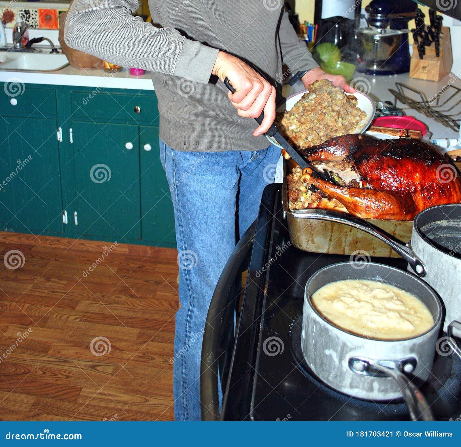 Turkey and Dressing Dinner. Stock Image - Image of thanksgiving, meat ...