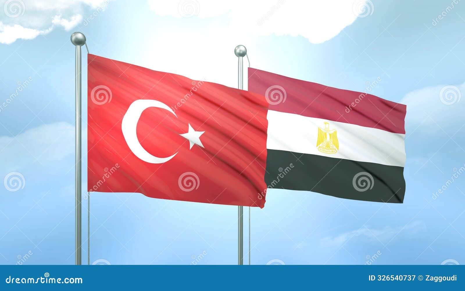 Turkey and Egypt Flag Together a Concept of Relations Stock ...