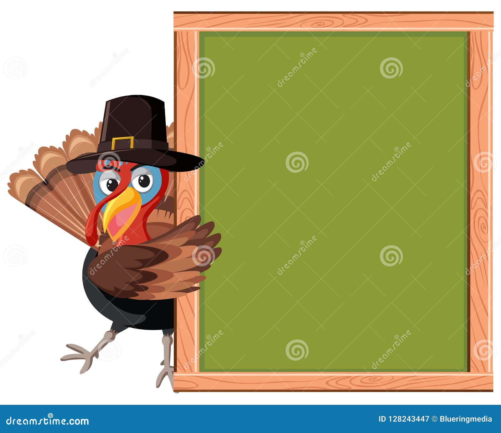 Turkey with empty frame stock vector. Illustration of celebrate - 128243447