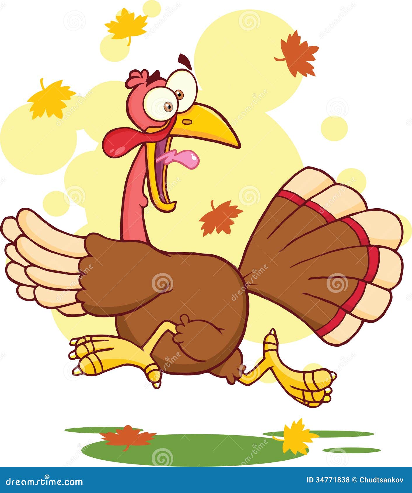 Turkey Escape Cartoon Character Stock Vector - Illustration of drawn ...