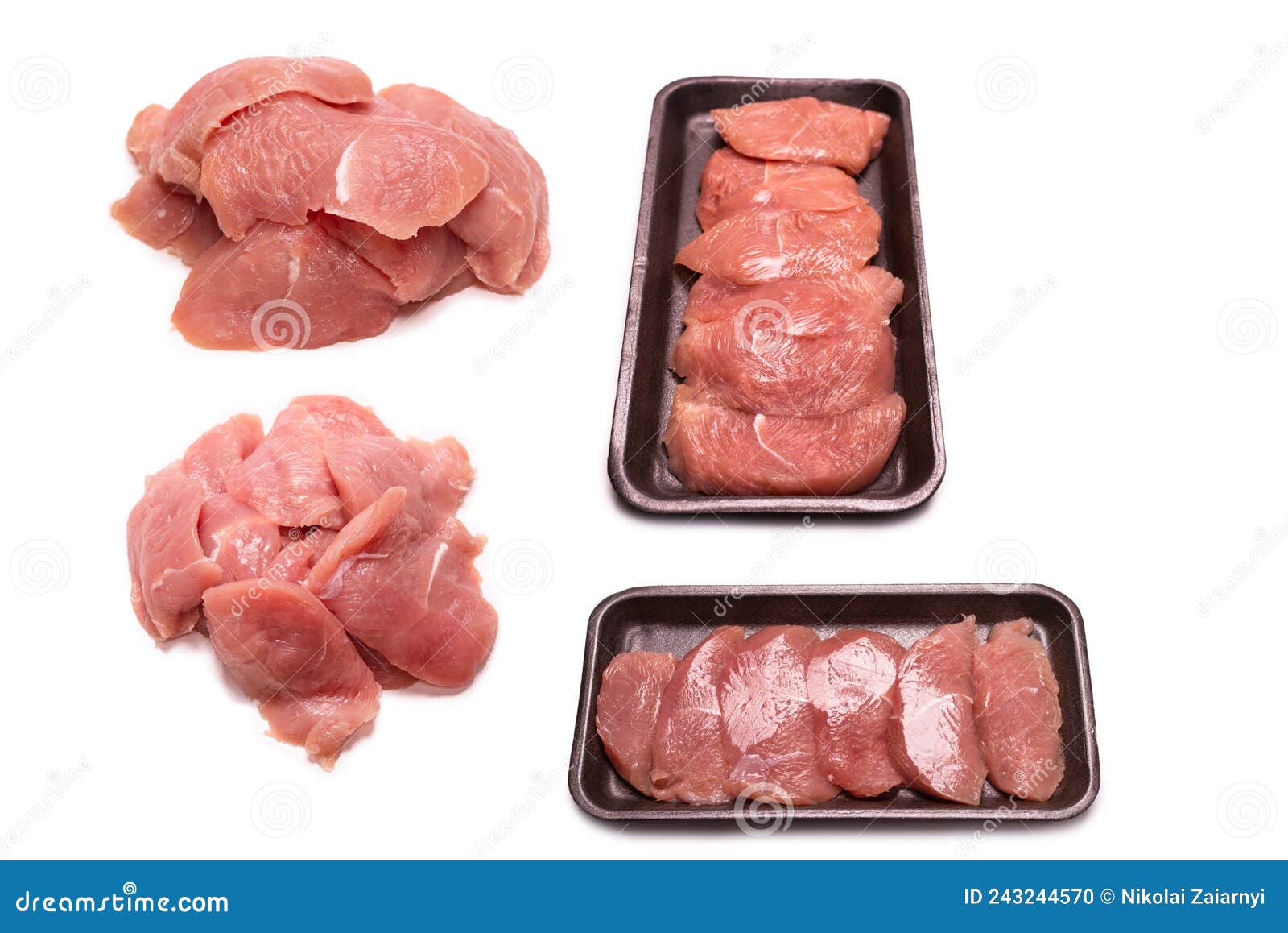 Turkey Fillet Isolated on a White Background Stock Photo - Image of ...