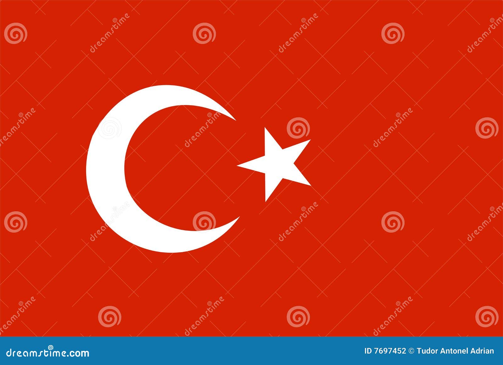 Turkey Flag stock illustration. Illustration of symbol - 7697452