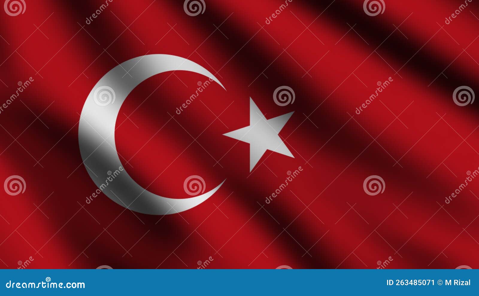 Turkey Flag Blowing in the Wind. Full Page Flying Flag Stock ...