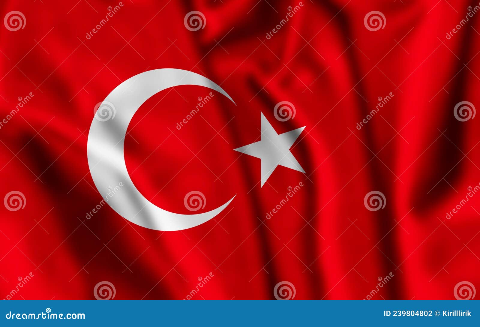 Turkey Flag Blowing in the Wind. Waving Colorful Turkish Flag Stock ...