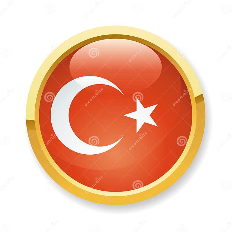 Turkey flag button stock vector. Illustration of flag - 7887528
