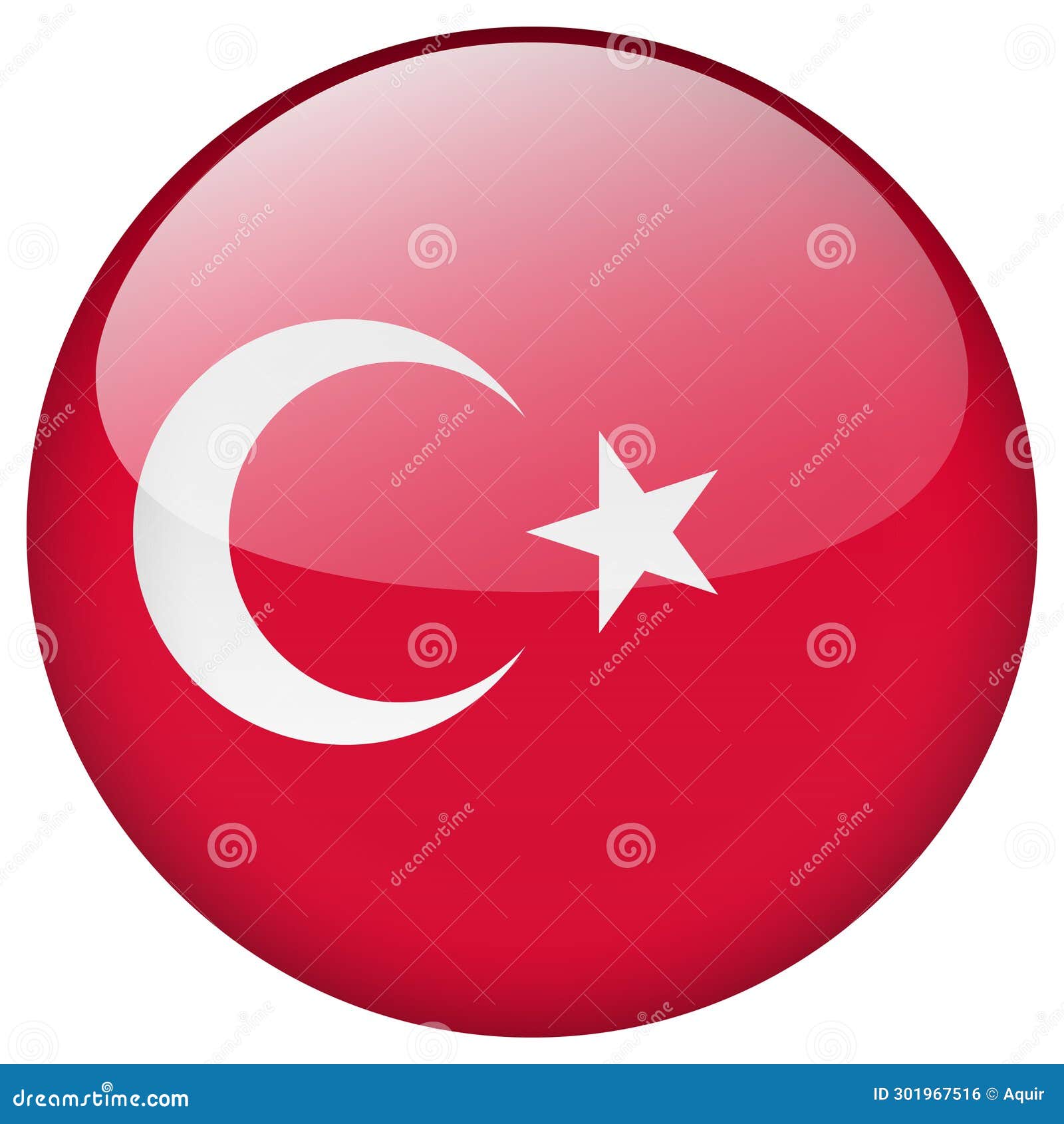 Turkey flag button stock vector. Illustration of nation - 301967516