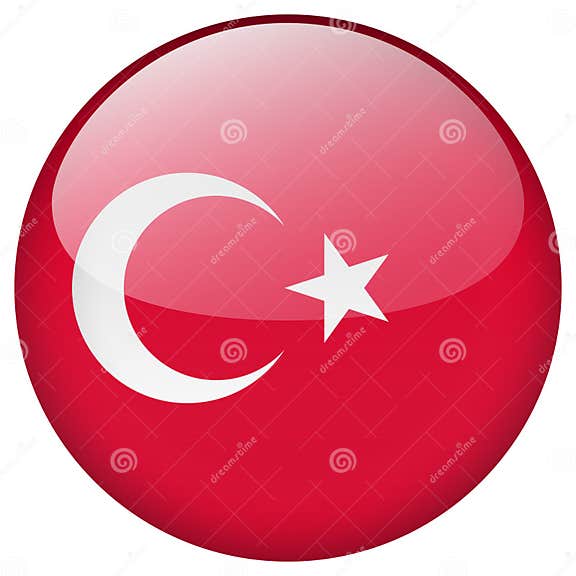 Turkey flag button stock vector. Illustration of nation - 301967516