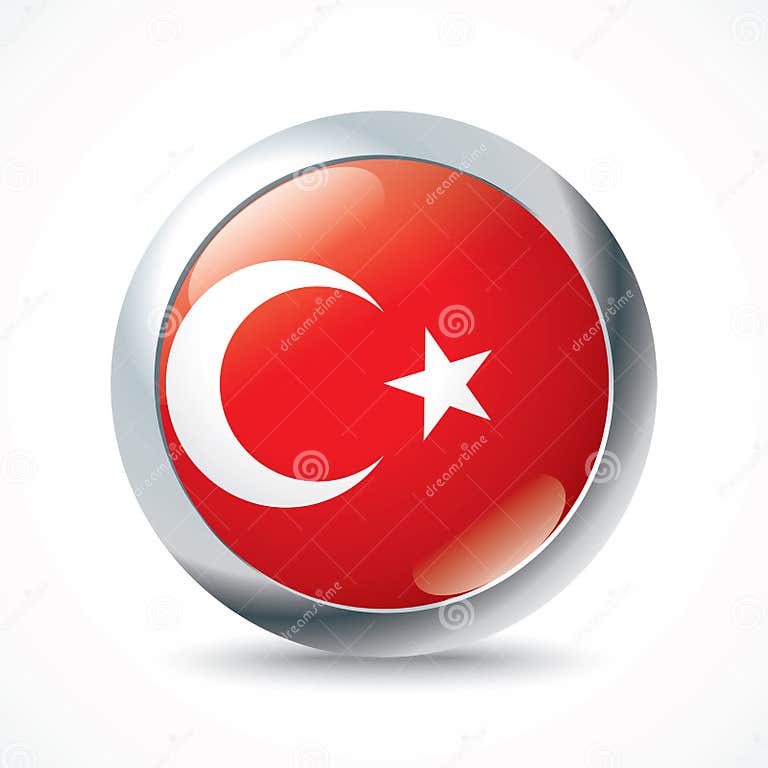 Turkey flag button stock vector. Illustration of coat - 125167366