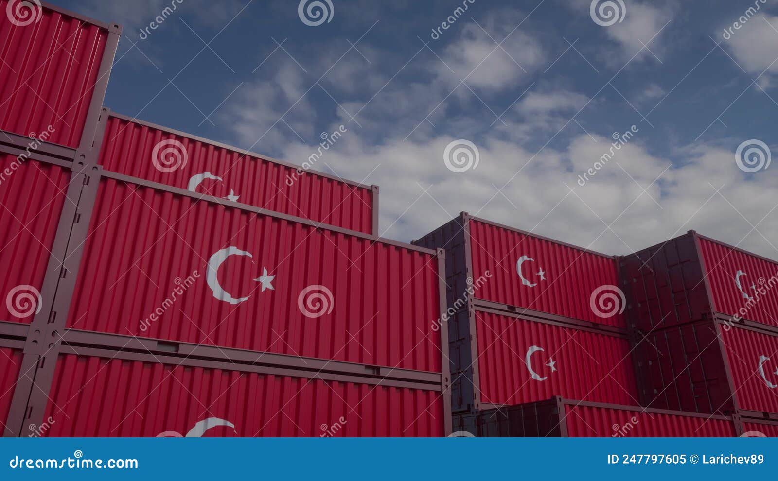Turkey Flag Containers are Located at the Container Terminal. Turkey ...