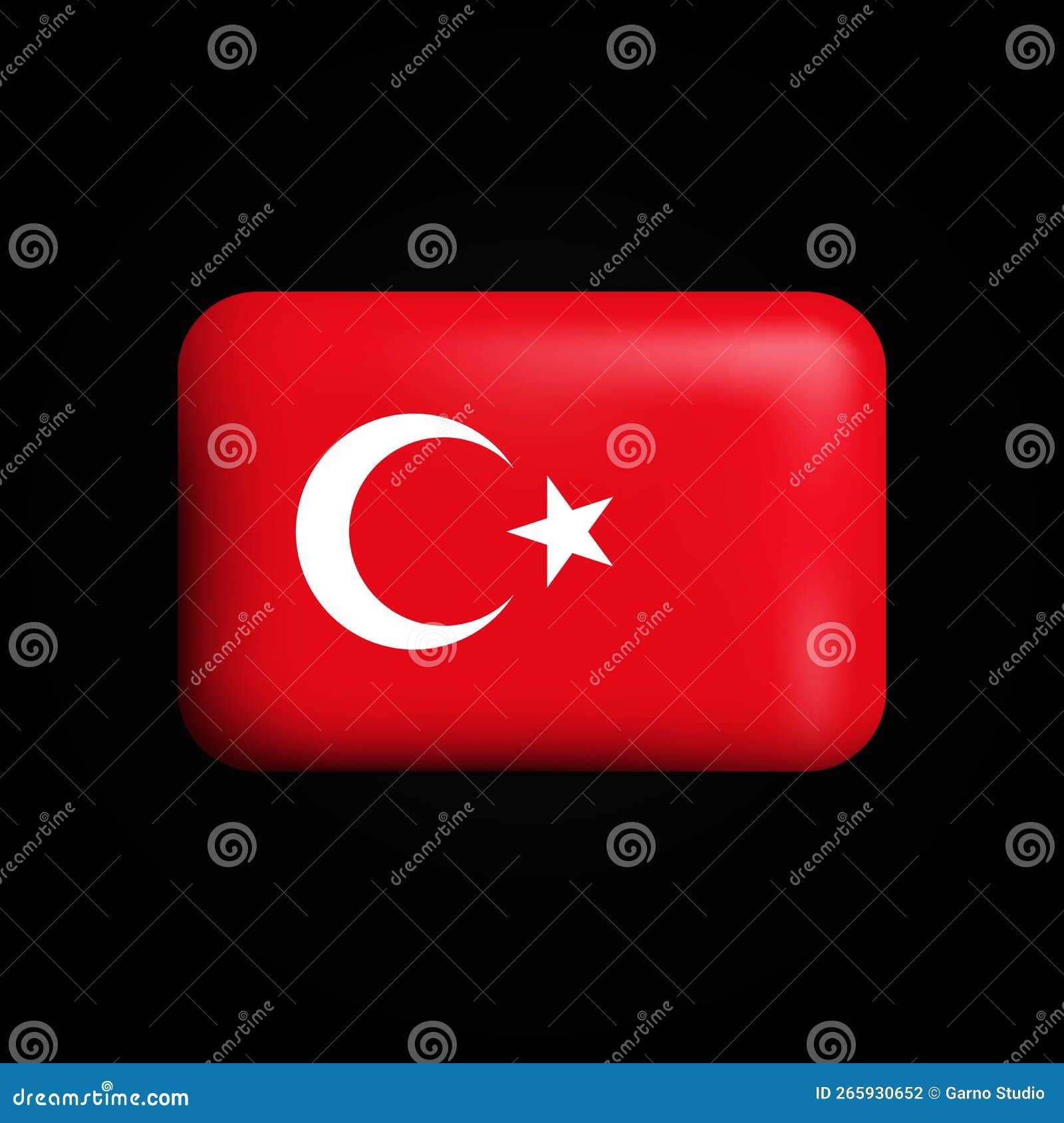 Turkey Flag 3D Icon. National Flag of Turkey Stock Vector ...