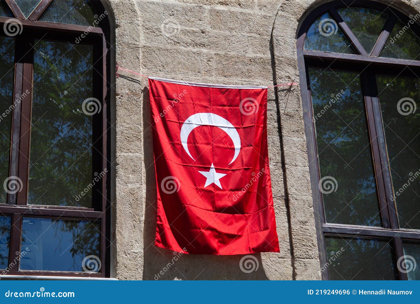 Turkey Flag on the Facade of the Building Stock Photo - Image of ...