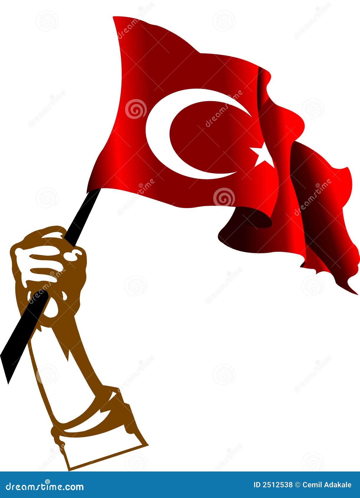 Turkey flag and hand stock vector. Illustration of country - 2512538