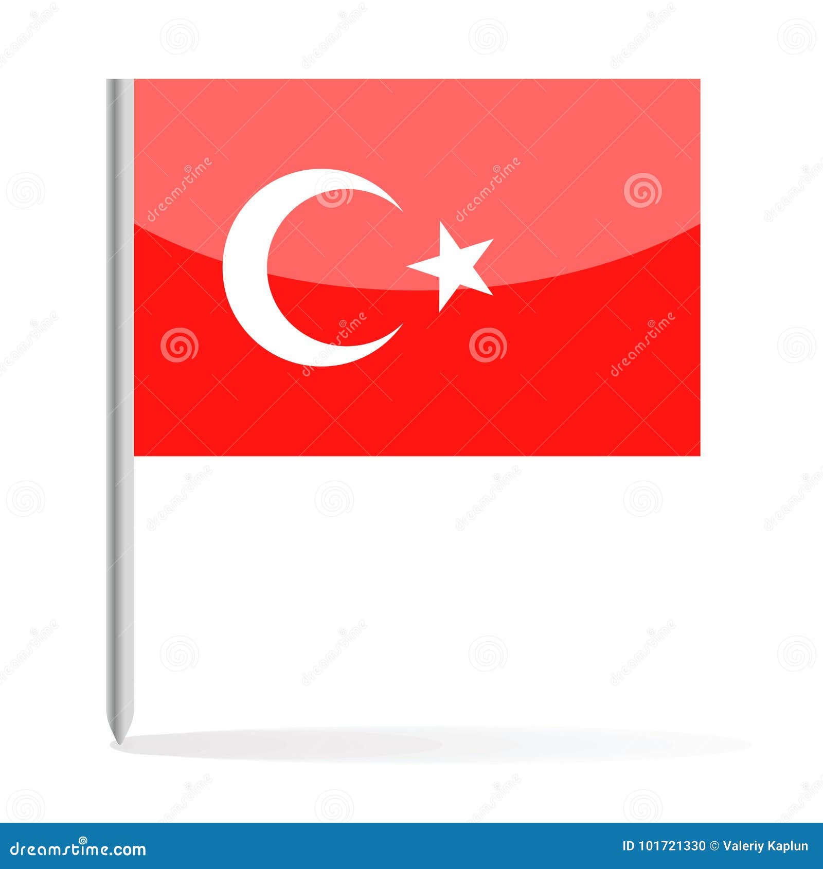 Turkey Flag Pin Vector Icon Stock Illustration - Illustration of ...
