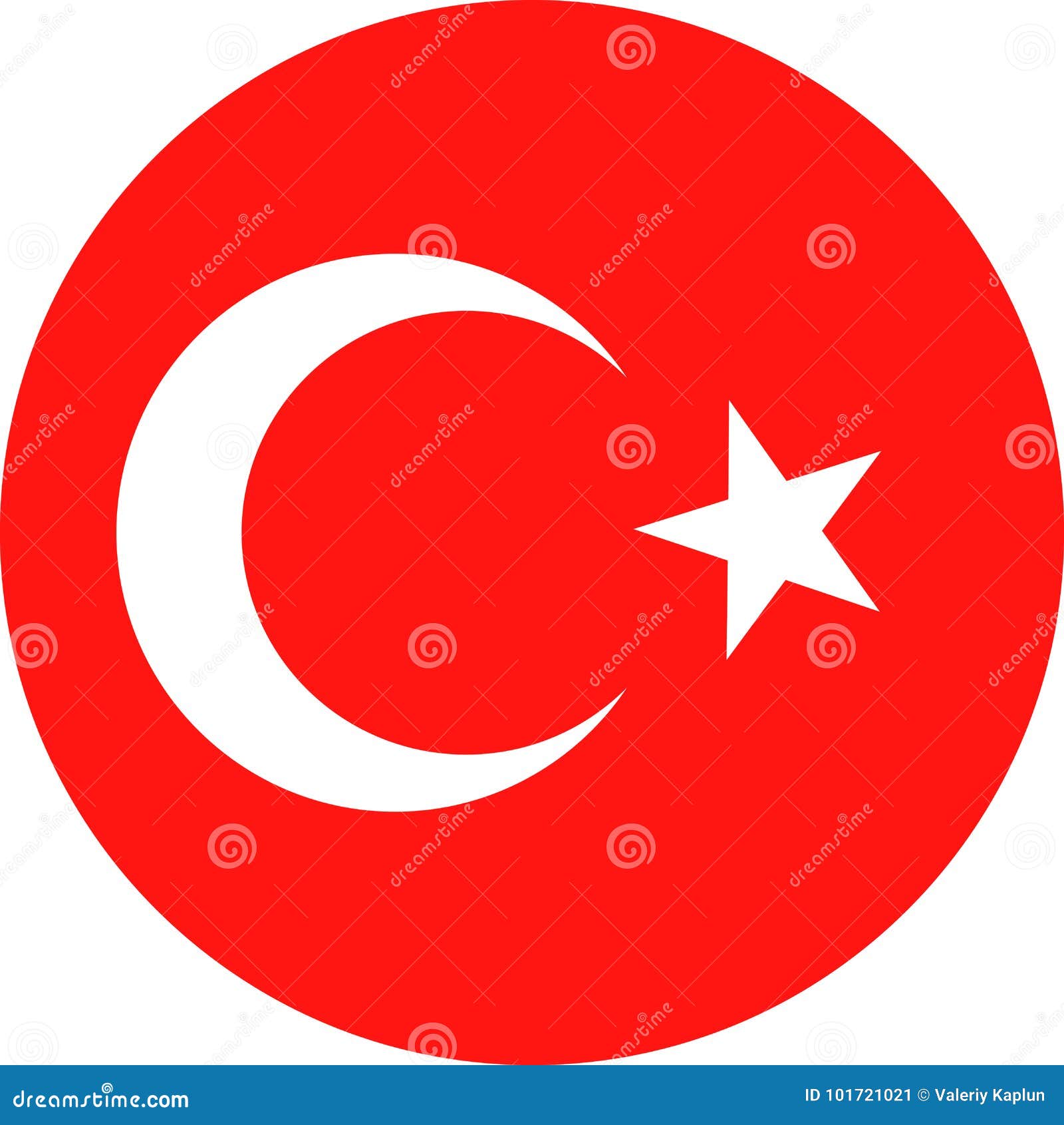 Turkey Flag Vector Round Flat Icon Stock Illustration - Illustration of ...
