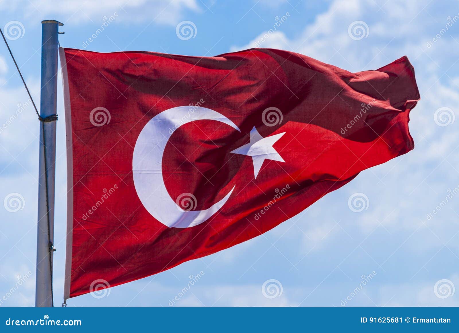 Turkey flag waving stock image. Image of evening, continent - 91625681