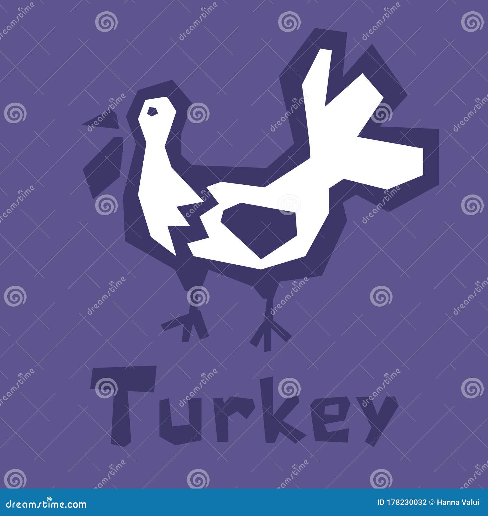 Turkey Flat Icon for Web, Mobile and Infographics. Primitive Style ...