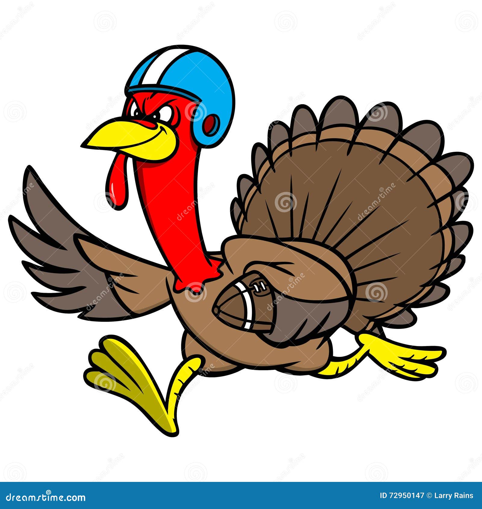 Turkey with a Football stock vector. Illustration of cartoon - 72950147