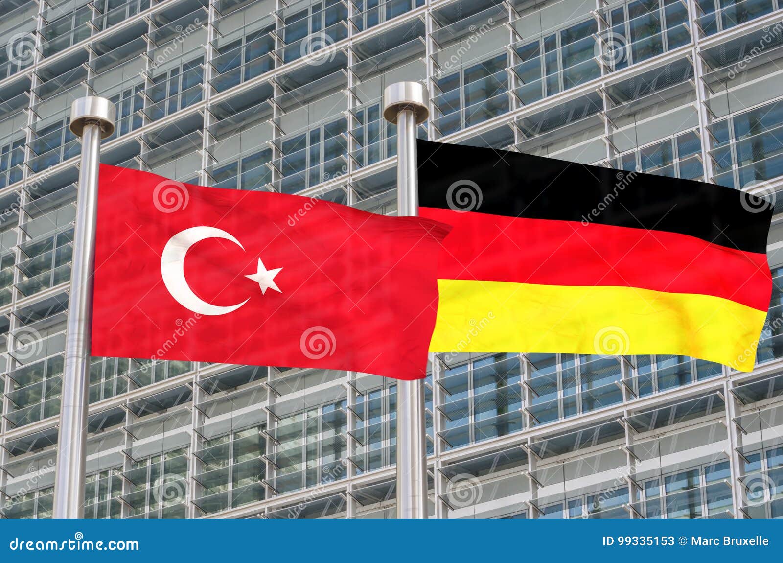 Turkey and Germany flags stock illustration. Illustration of wave ...