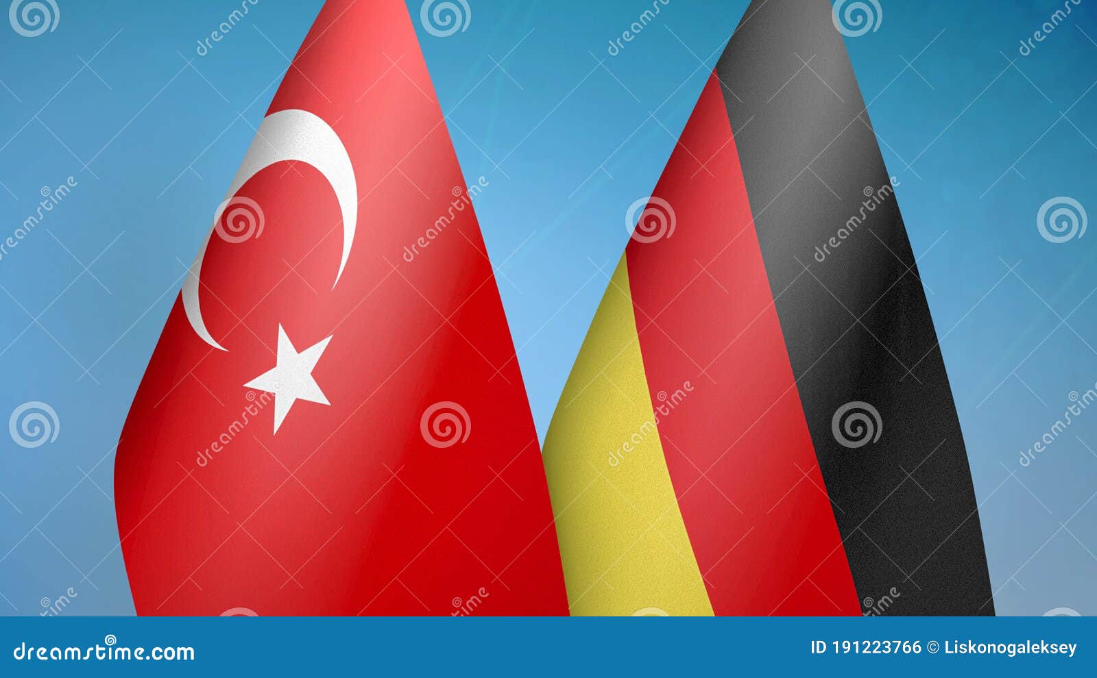 Turkey and Germany Two Flags Stock Illustration - Illustration of ...