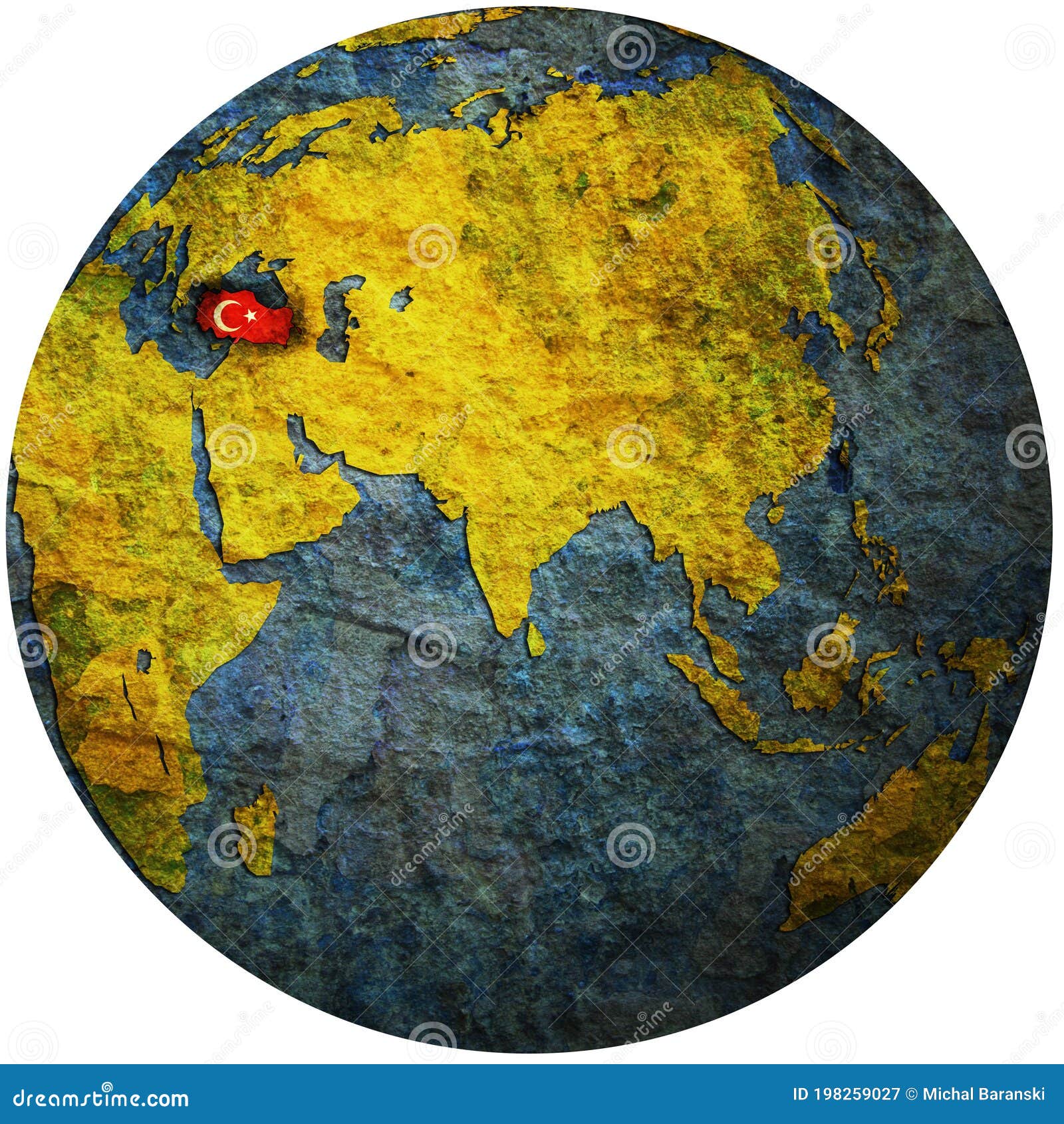 Turkey on globe map stock illustration. Illustration of turkey - 198259027
