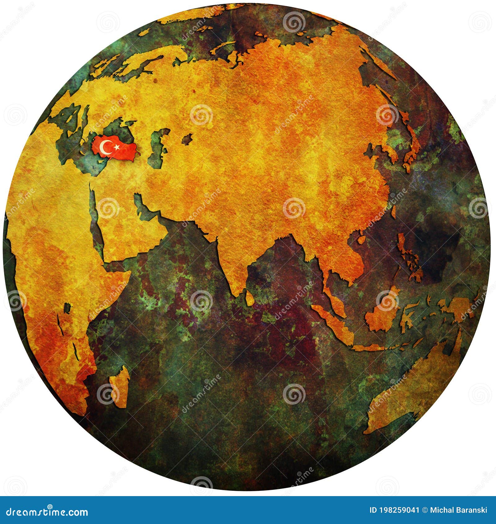 Turkey on globe map stock illustration. Illustration of nation - 198259041