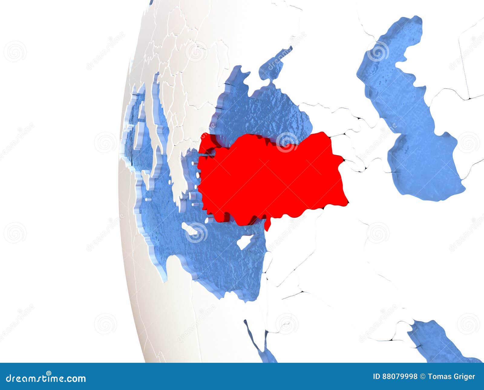 Turkey on globe stock illustration. Illustration of render - 88079998