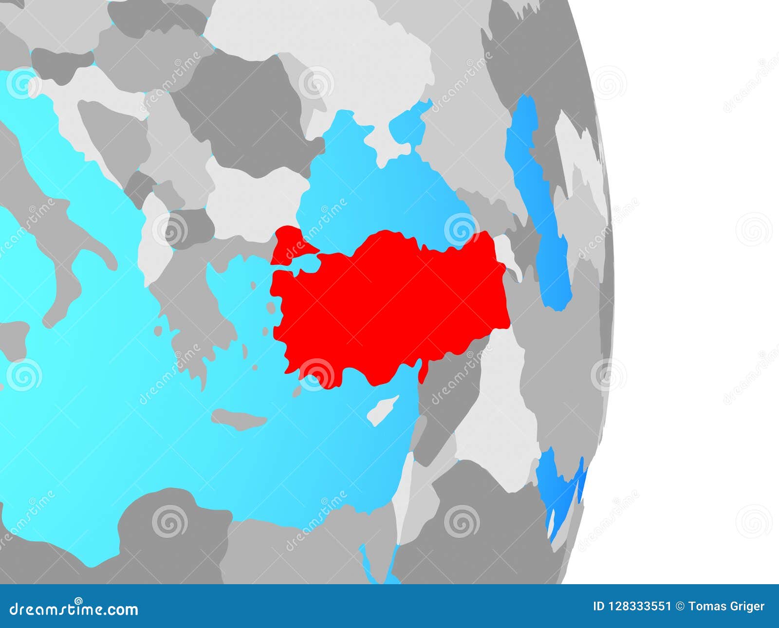 Turkey on globe stock illustration. Illustration of render - 128333551