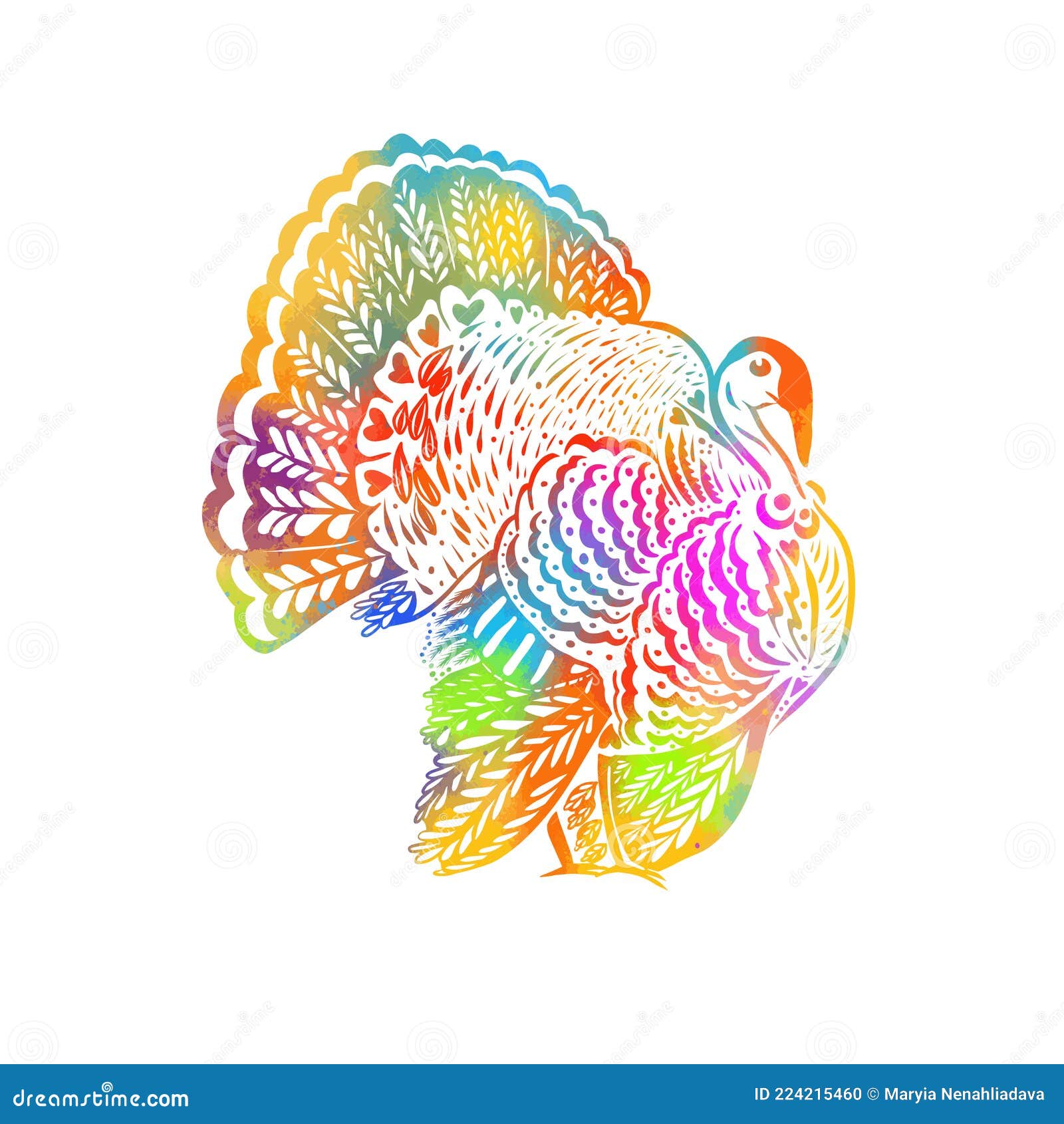 Turkey is a Graphic Multicolored Object. Happy Thanksgiving. Vector ...