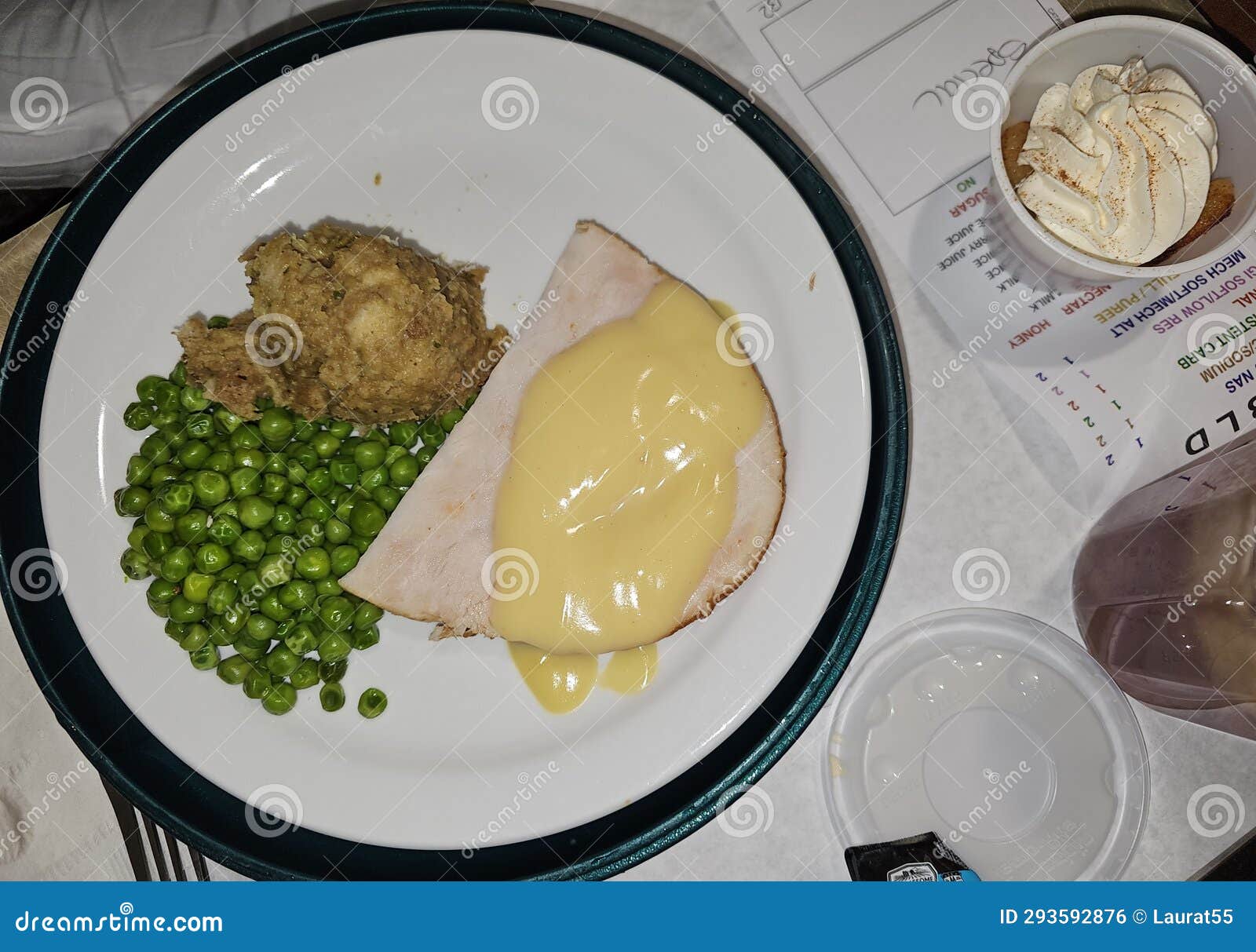 Turkey, Gravy, Stuffing and Peas! Holiday Meal! Stock Photo - Image of ...