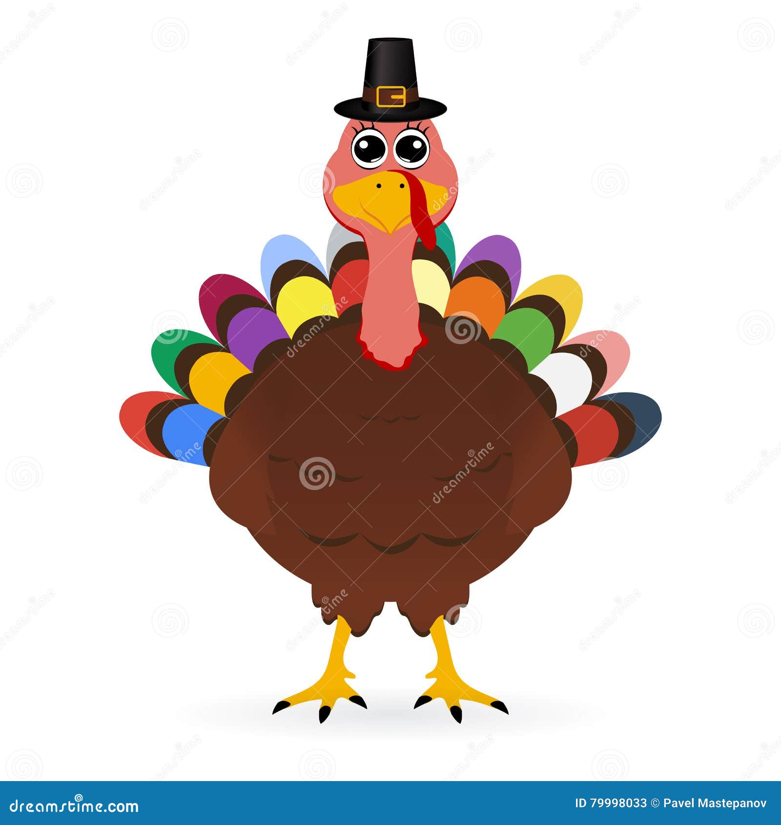 Turkey in Hat on Thanksgiving Day Stock Vector - Illustration of ...