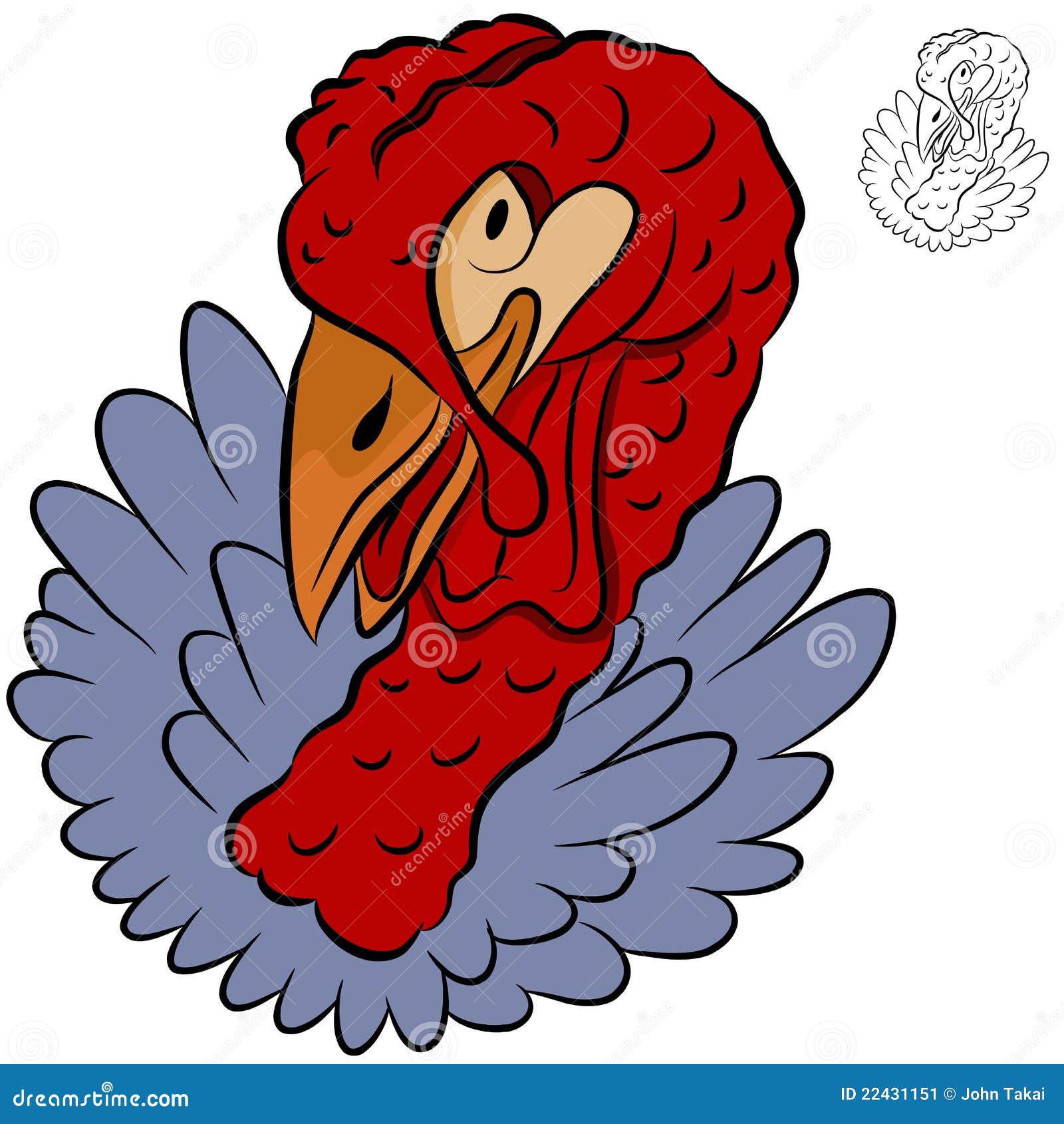 Turkey Head stock vector. Illustration of friendly, bird - 22431151