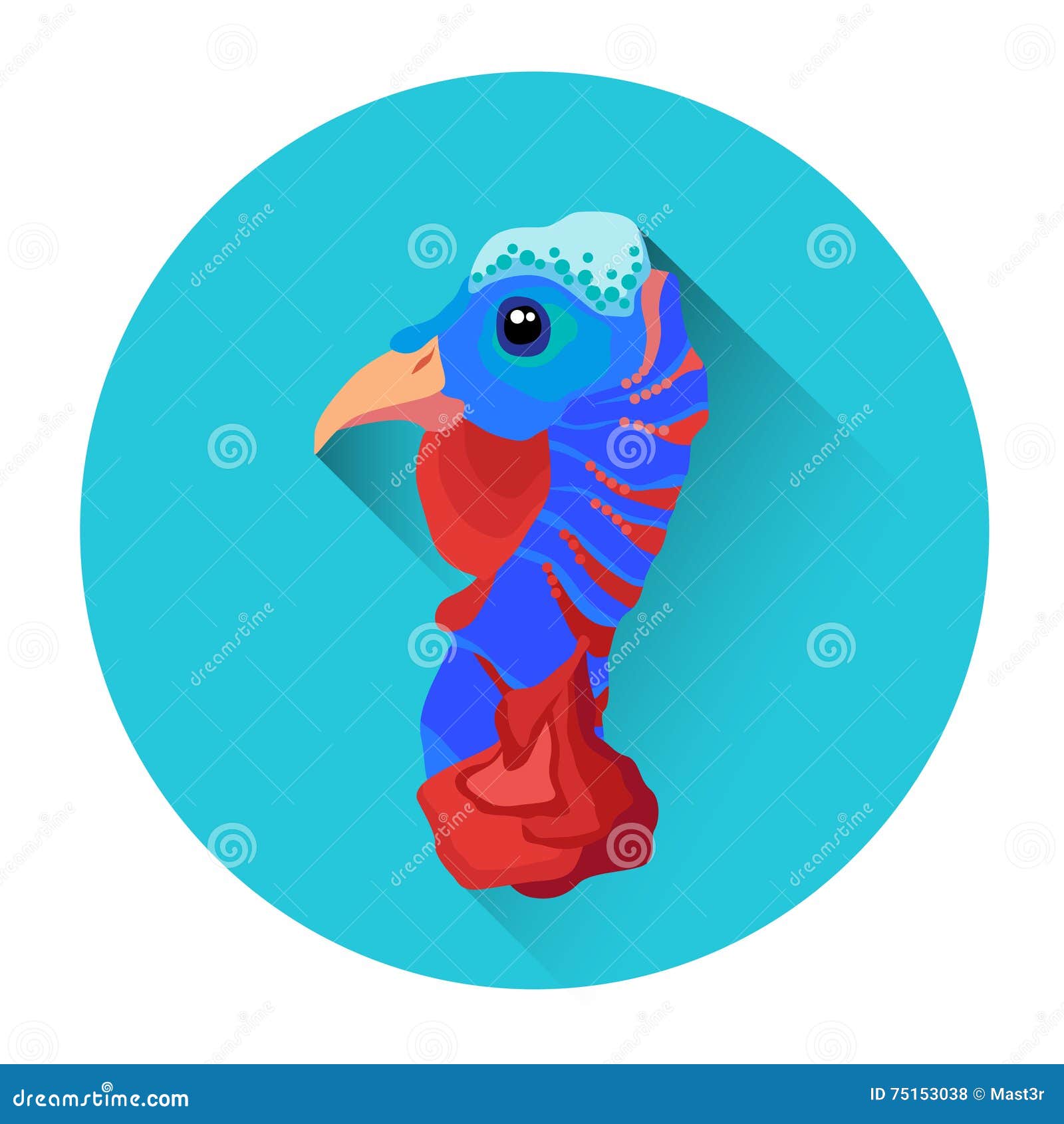 Turkey Head Bird Poultry Icon Stock Vector - Illustration of lunch ...