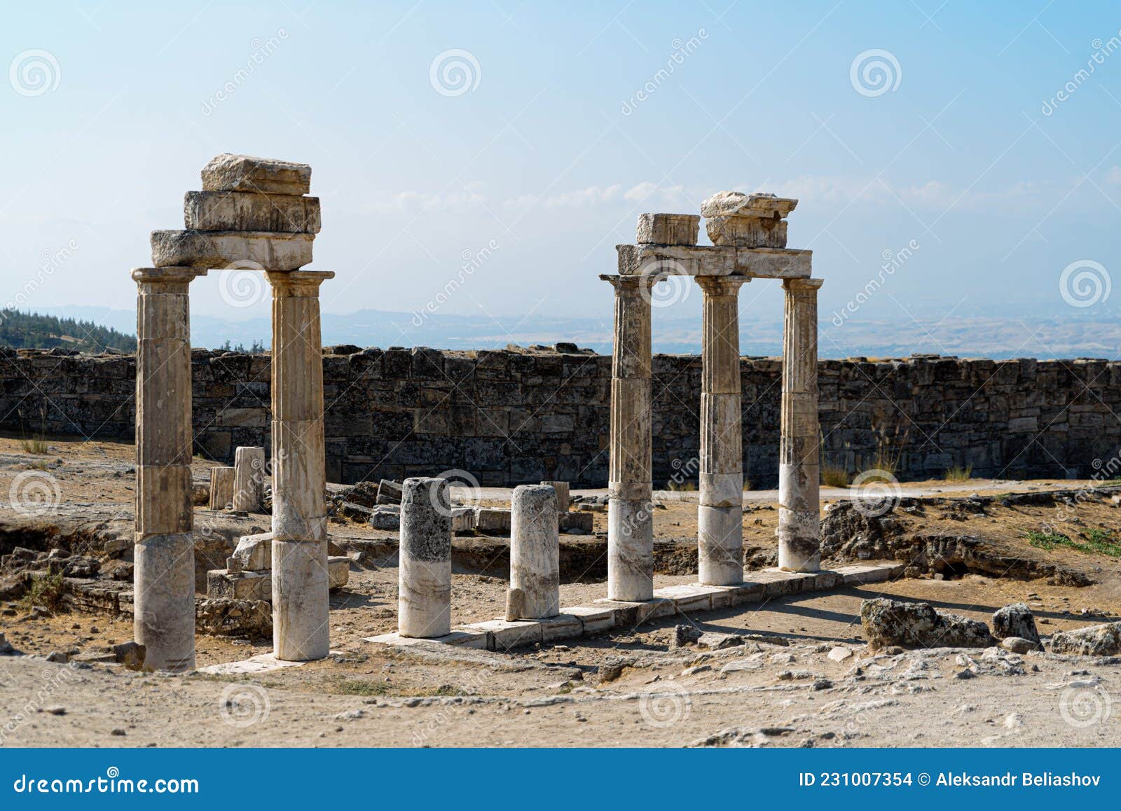 Ancient Columns of the Destroyed City Editorial Stock Image - Image of ...