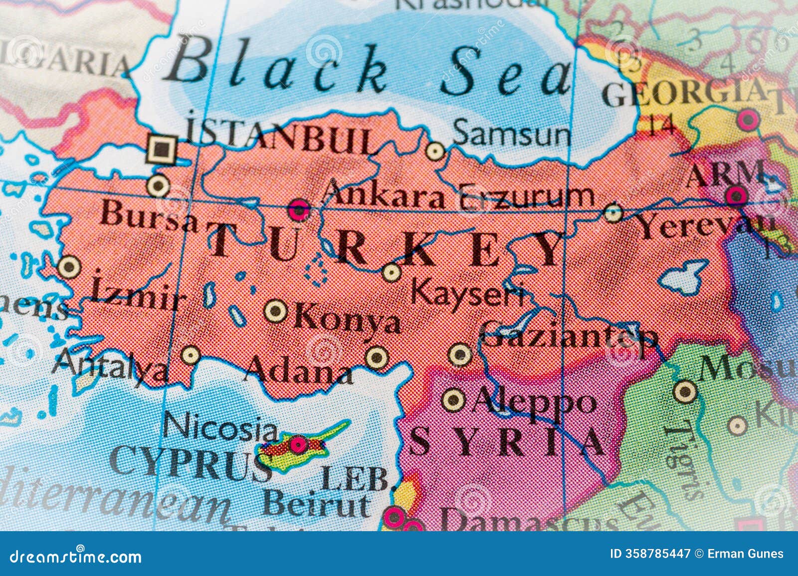 Turkey Highlighted on a World Map Stock Image - Image of pinpoint ...