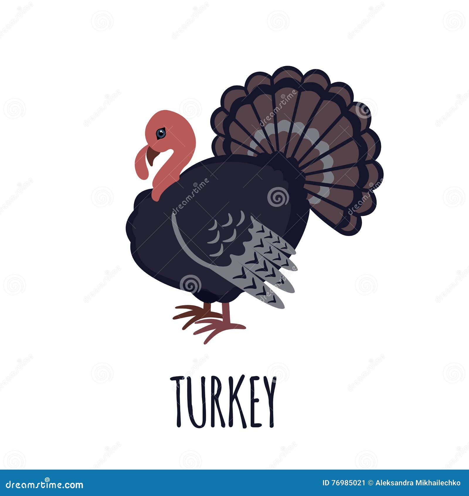 Turkey icon in flat style. stock vector. Illustration of happy - 76985021