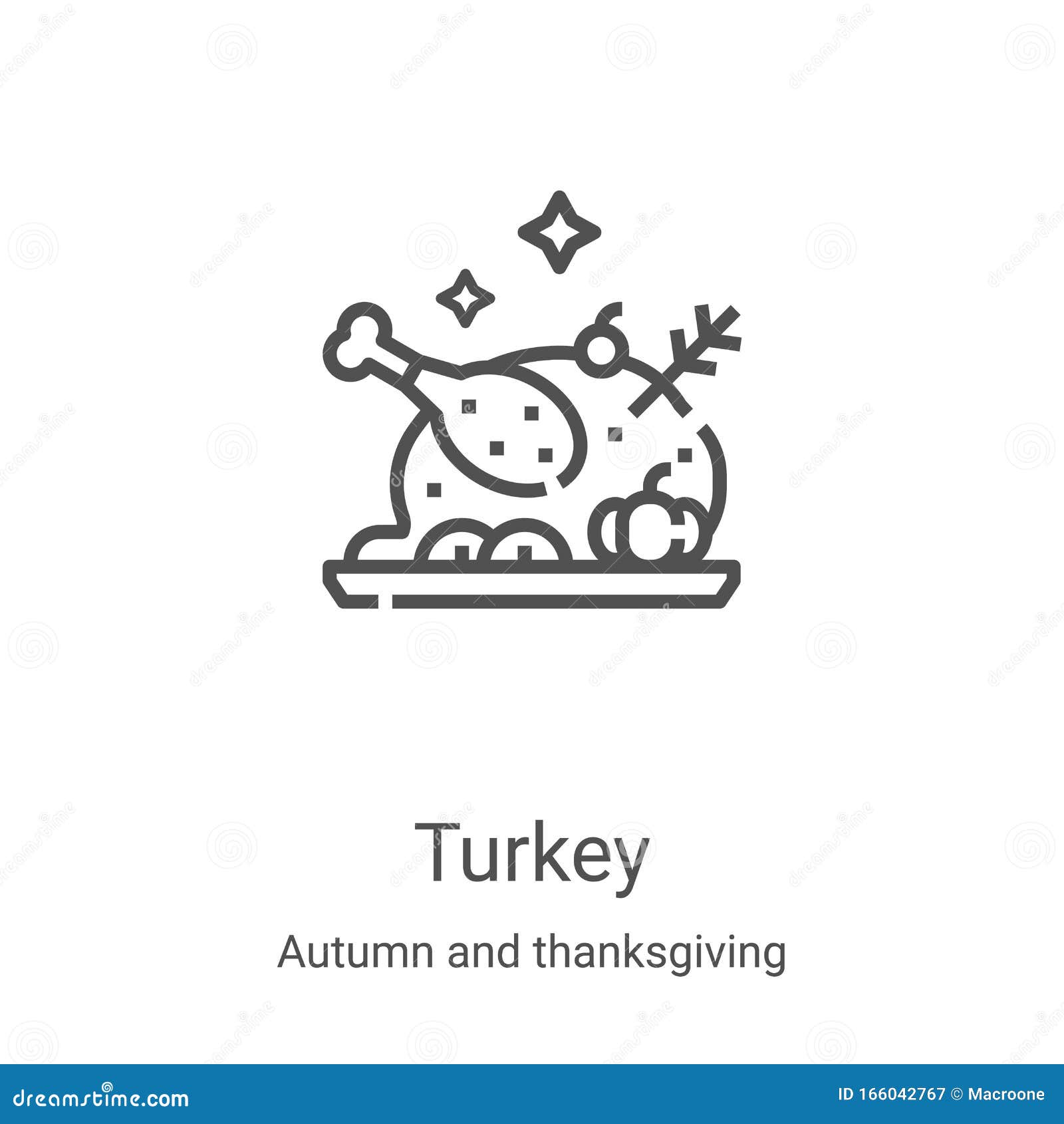Turkey Icon Vector from Autumn and Thanksgiving Collection. Thin Line ...