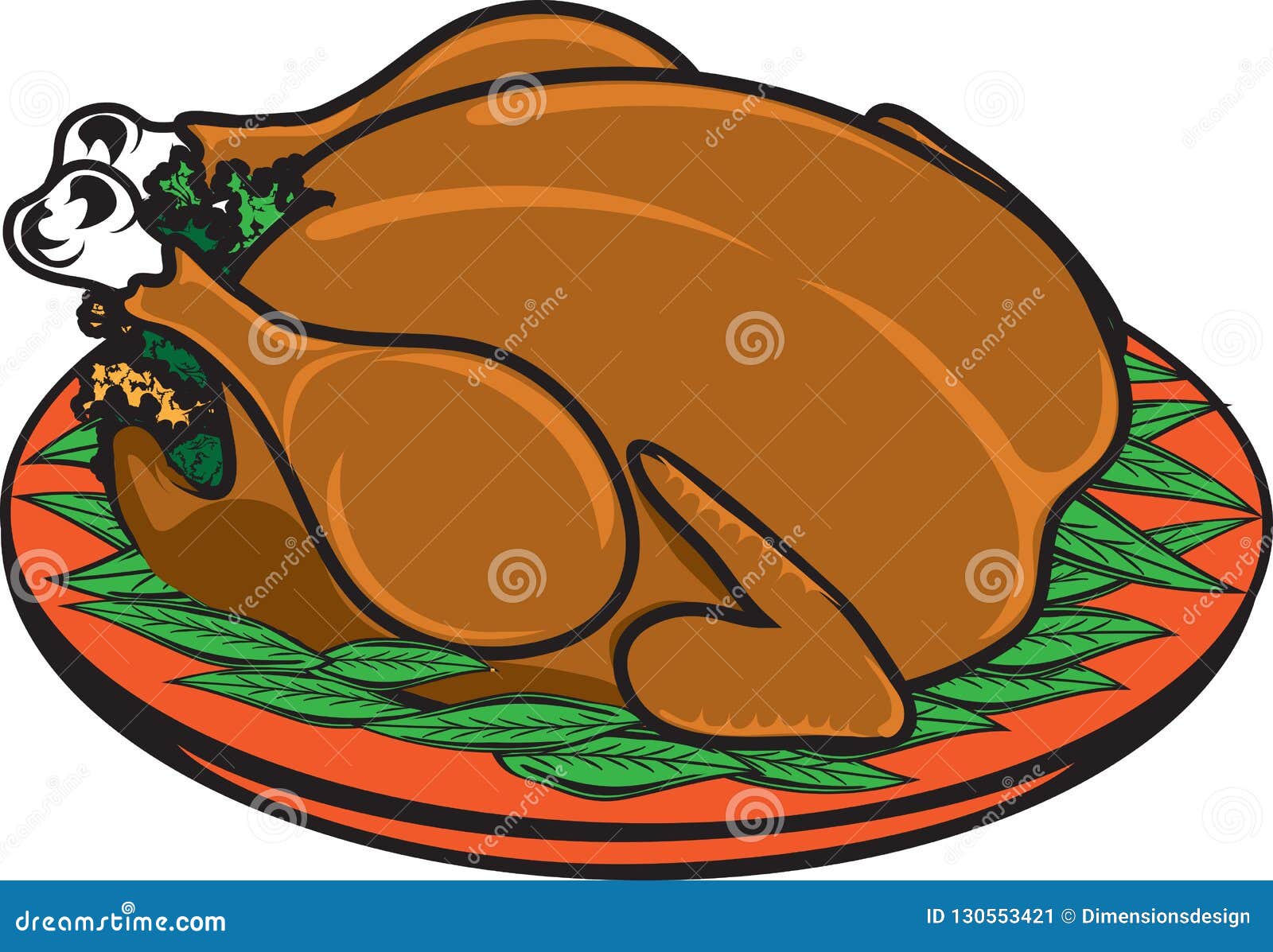 Whole cooked Turkey Icon stock vector. Illustration of cooked - 130553421