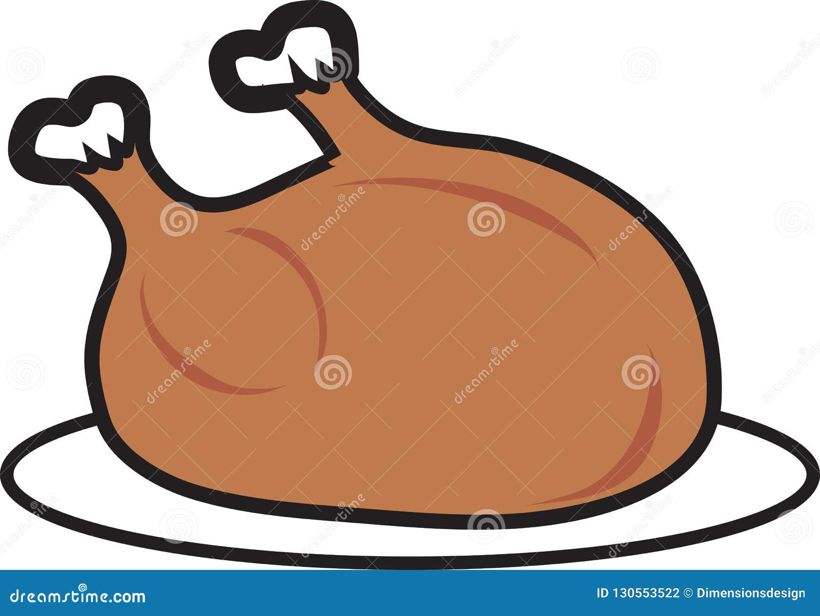 Cooked whole Turkey Icon stock vector. Illustration of dinner - 130553522